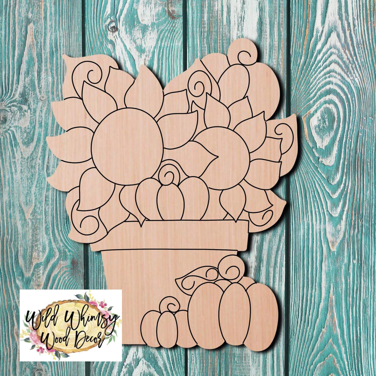 Wild Whimsy Wood Decor Sunflower Pumpkins – Kitsch And Confetti