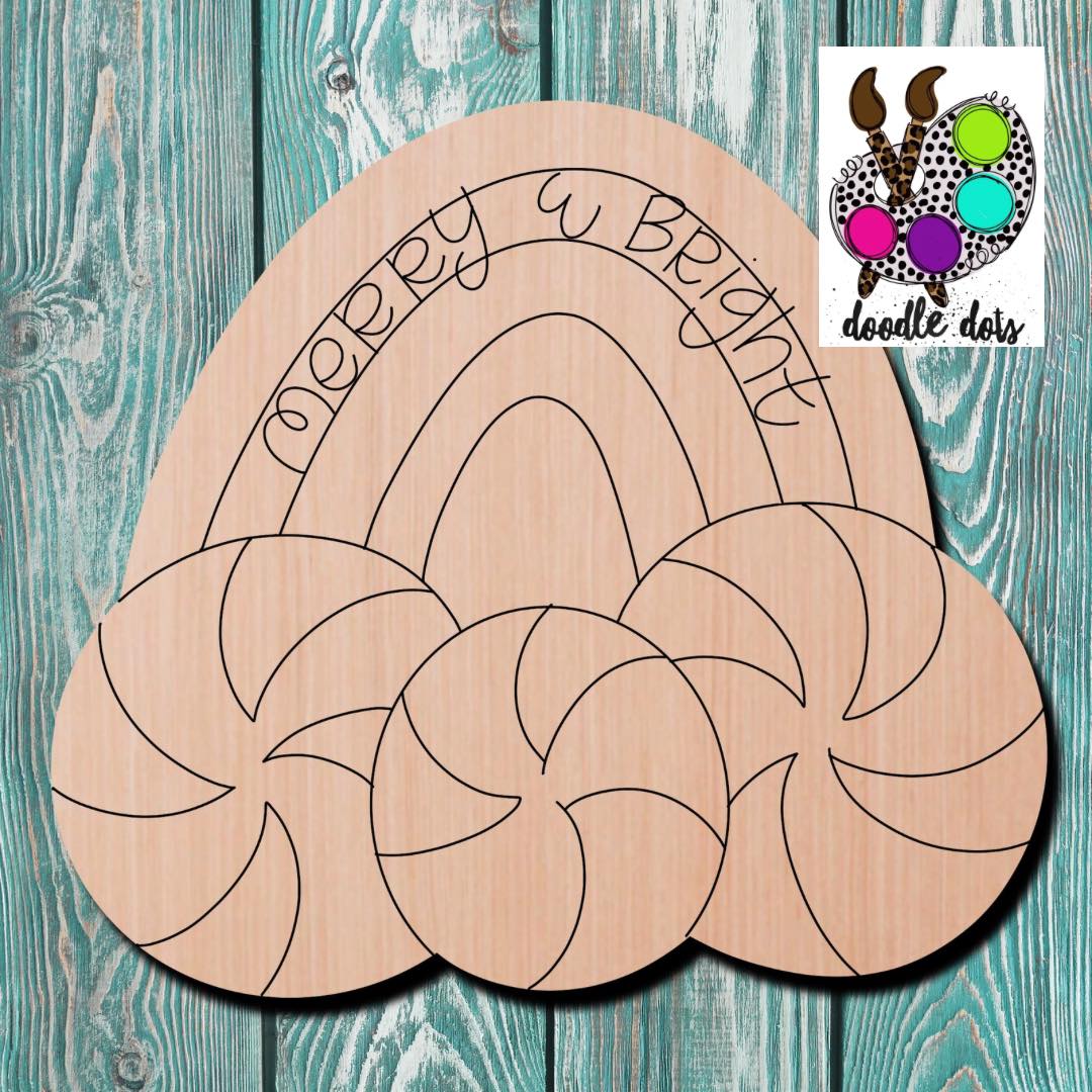 Doodle Dots Peppermint Rainbow Wooden Cutout – Kitsch And Confetti