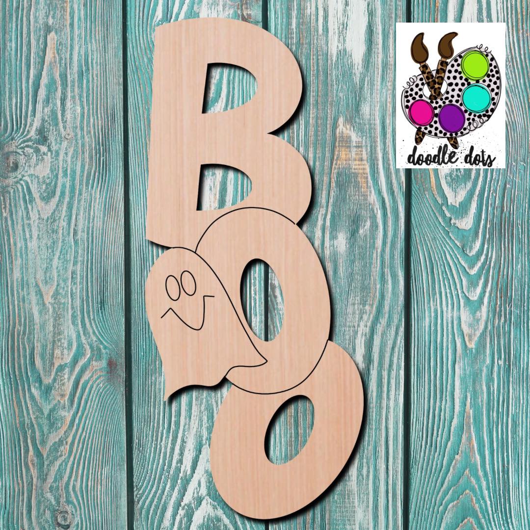 Doodle Dots Boo Wooden Cutout – Kitsch And Confetti