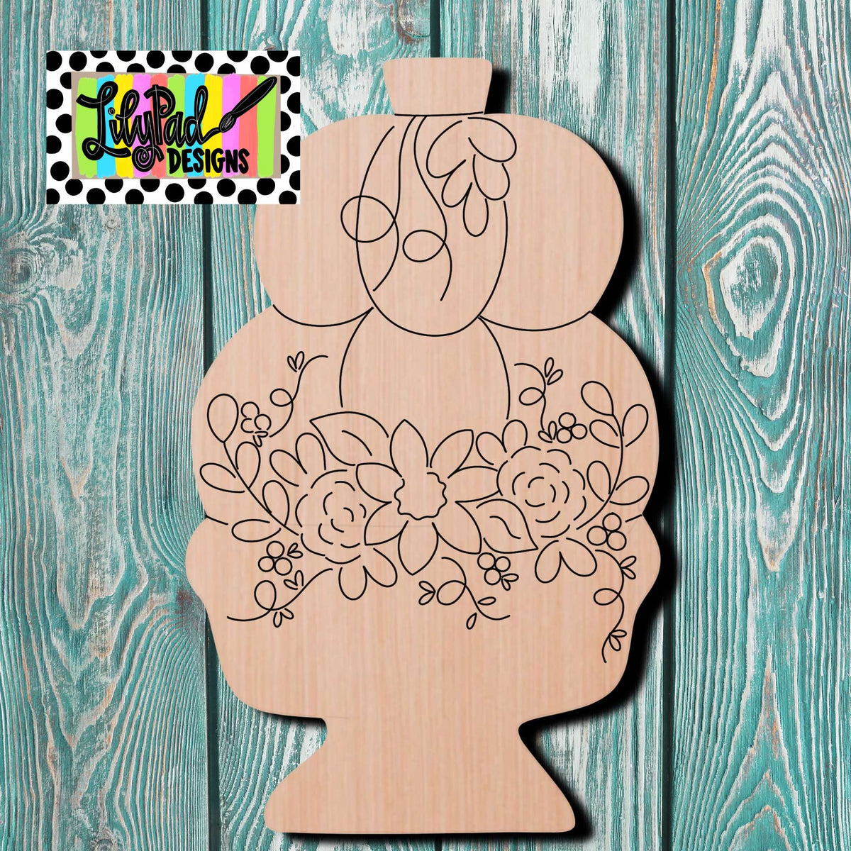 Lilypad Designs Pumpkin Planter Wooden Cutout – Kitsch And Confetti