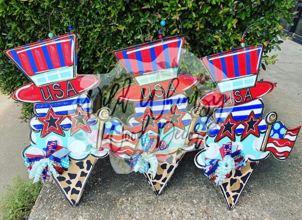 Wild Whimsy Wood Decor Patriotic Ice Cream – Kitsch And Confetti