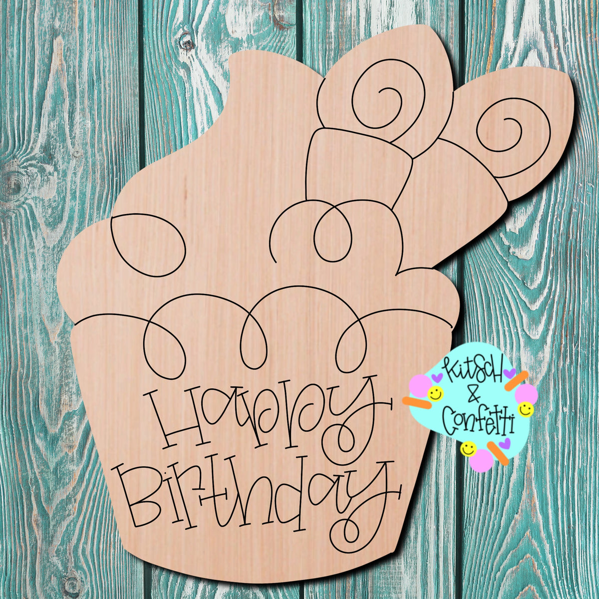 Kitsch & Confetti Birthday Cupcake Wooden Blank – Kitsch And Confetti
